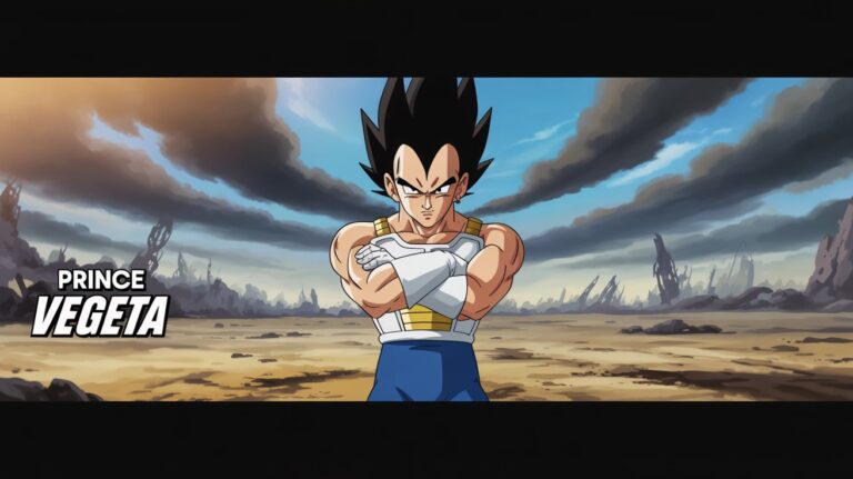 Iconic Anime Style Prince Vegeta Banner